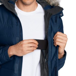 Eddie Bauer Men's Boundary Pass Down Parka, Medium Indigo, Large