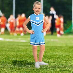 Little King NCAA Toddler/Youth Girls Team 2 Piece Cheer Dress-North Carolina Tar Heels-3T