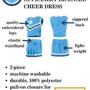 Little King NCAA Toddler/Youth Girls Team 2 Piece Cheer Dress-North Carolina Tar Heels-3T