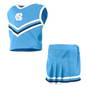 Little King NCAA Toddler/Youth Girls Team 2 Piece Cheer Dress-North Carolina Tar Heels-3T