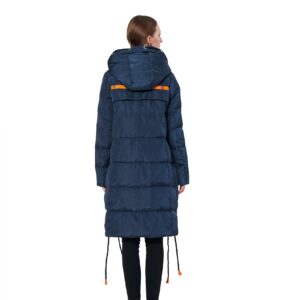 Orolay Women's Thickened Winter Down Coat Drawstring Hooded Puffer Jacket Navy L