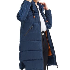 Orolay Women's Thickened Winter Down Coat Drawstring Hooded Puffer Jacket Navy L