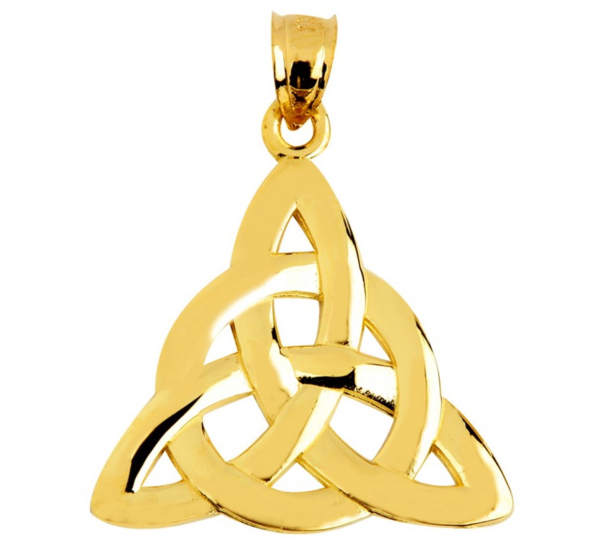 14k Yellow Gold Traditional Celtic Trinity Knot Charm Pendant