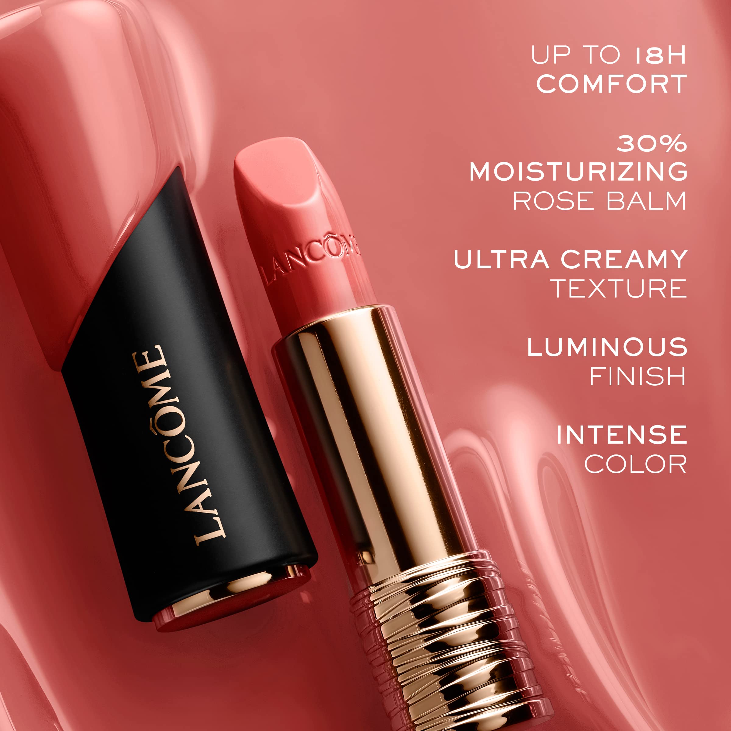 Lancôme L'Absolu Rouge Hydrating Cream Lipstick - Smudge-Resistant & Luminous Finish - Up To 18HR Comfort - 132 Caprice De Rouge