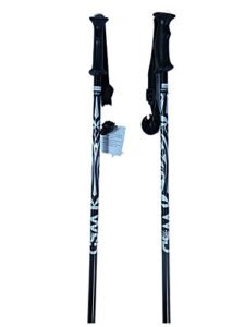 ski poles downhill/alpine aluminum black/silver ski poles pick size pair with baskets 2023 model (115cm/46)