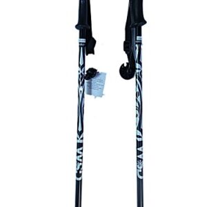 Ski Poles Downhill/Alpine Aluminum Black/Silver Ski Poles Pick Size Pair with Baskets 2023 Model (115cm/46)