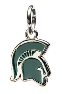 michigan state charm | michigan state spartans helmet charm pendant | officially licensed michigan state university jewelry | msu jewelry | michigan state gifts | msu spartans | stainless steel