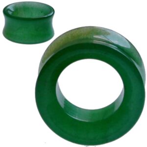 ear gauges soscene center hole jade organic stone ear plugs sold in pairs (10mm-00 gauge)