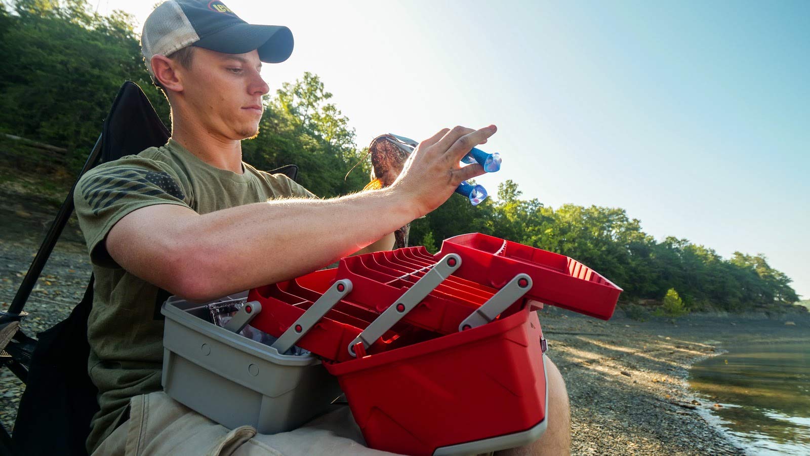 Flambeau Outdoors 6383TB 3-Tray - Classic Tray Tackle Box - Red/Gray