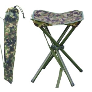 JSHANMEI Camping Stool Portable Folding Stool for Outdoor Hiking Fishing Travel Deluxe 4 Leg, Support 300 lbs