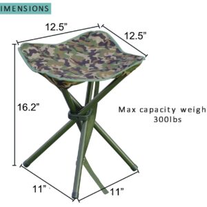 JSHANMEI Camping Stool Portable Folding Stool for Outdoor Hiking Fishing Travel Deluxe 4 Leg, Support 300 lbs