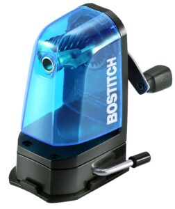 bostitch office multi-mount manual pencil sharpener, vacuum mount or screw mount, blue (mps2-blue)