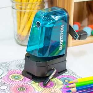 Bostitch Office Multi-Mount Manual Pencil Sharpener, Vacuum Mount or Screw Mount, Blue (MPS2-BLUE)