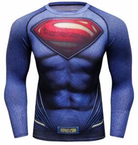 red plume men's film super-hero series compression sports shirt skin running long sleeve tee