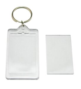 mollensiuer 24pcs clear acrylic blank insert photo picture frame keychain keyring, rectangle