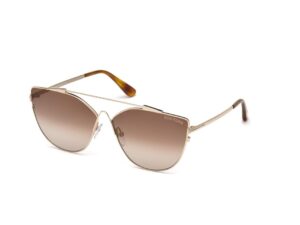 tom ford ft0563 28g shiny rose gold jacquelyn pilot sunglasses lens category 2