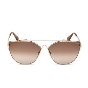 Tom Ford FT0563 28G Shiny Rose Gold Jacquelyn Pilot Sunglasses Lens Category 2