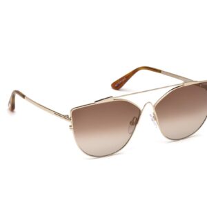 Tom Ford FT0563 28G Shiny Rose Gold Jacquelyn Pilot Sunglasses Lens Category 2