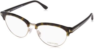 tom ford oval eyeglasses tf5471 052 dark havana/gold 53mm ft5471