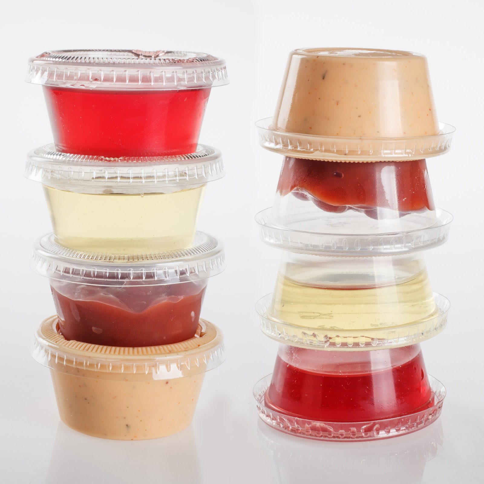 Golden Apple, 2-Ounce Clear Plastic Jello Shot Souffle Cups with Lids, Sampling Cup (100 Sets), BPA Free…