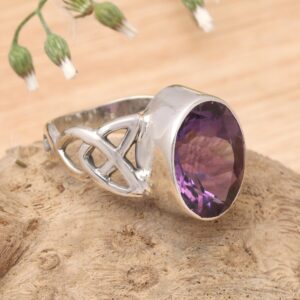 NOVICA Artisan Handmade .925 Sterling Silver Amethyst Cocktail Ring Indonesia Purple Single Stone Gemstone Birthstone 'Lavender Moon'