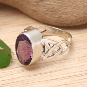 NOVICA Artisan Handmade .925 Sterling Silver Amethyst Cocktail Ring Indonesia Purple Single Stone Gemstone Birthstone 'Lavender Moon'