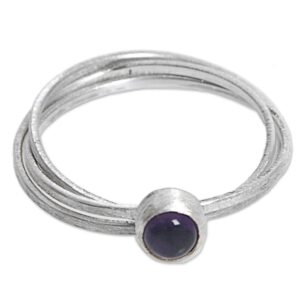 novica amethyst .925 sterling silver ring 'magical force in purple'