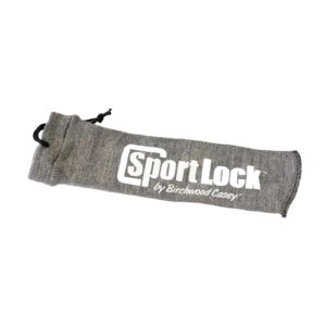 birchwood casey sportlock silicone gun sleeve | durable silicone-impregnated gun sock for corrosion, abrasion, and scratch protection - handgun size (15" l x 3.75" w),gray