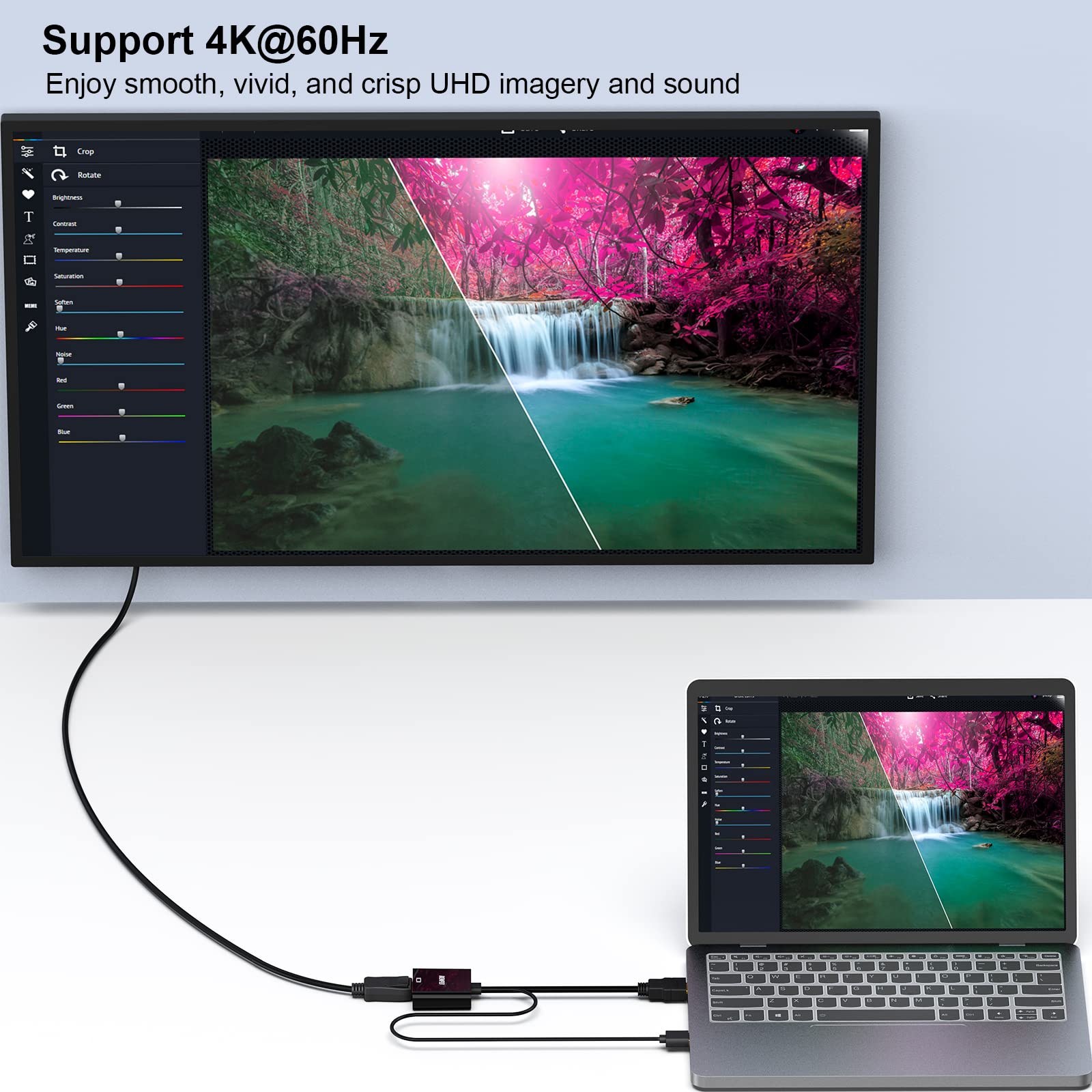 BENFEI HDMI to DisplayPort, Uni-Directional HDMI (Source) to DisplayPort (Display) Adapter 4K@60Hz/2K@144Hz/1080P@165Hz Compatible with Laptop, Xbox 360 One, PS4 PS3 Device