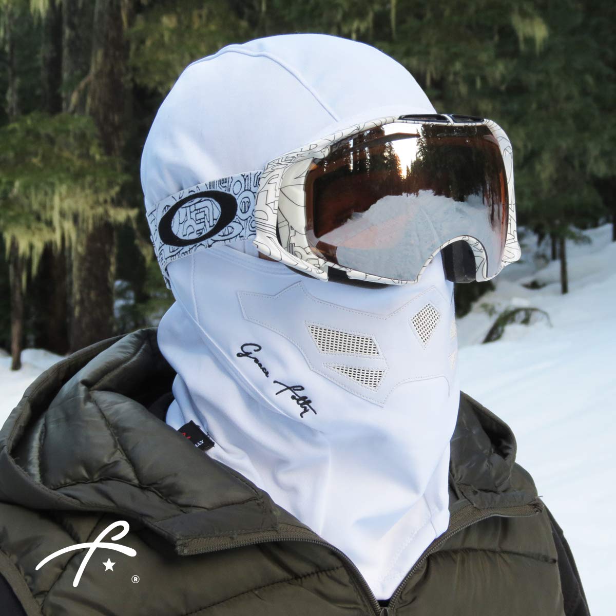 Full Balaclava Ski Face Mask. Use for Snowboarding & Cold Winter Weather Sports (One Size, White)