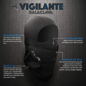 Full Balaclava Ski Face Mask. Use for Snowboarding & Cold Winter Weather Sports (One Size, White)