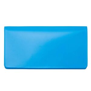 sky blue vinyl checkbook cover, top tear personal vinyl checkbook cover