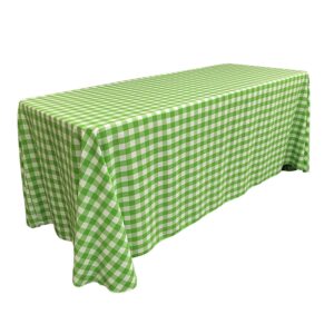 rectangular checkered tablecloth 90x108, 90x120, 90x132, 90x156 inches (multiple colors available) by runner linens factory (90x156, apple green & white)