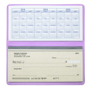 Lavendar Vinyl Checkbook Cover, Top Tear Personal Vinyl Checkbook Cover