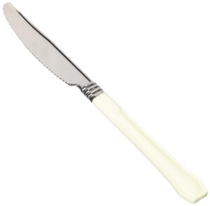 amscan vanilla créme premium cutlery knives | pack of 20