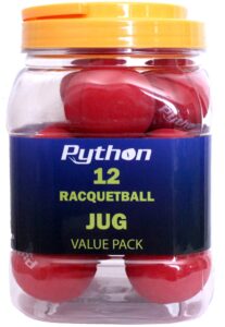 python red racquetballs (value pack - 12 ball jug/lightning fast!)