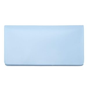 baby blue vinyl checkbook cover, top tear personal vinyl checkbook cover