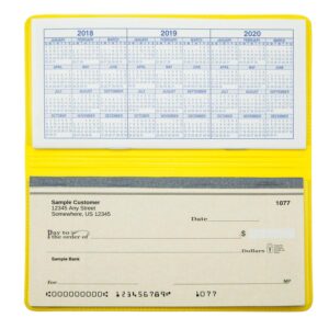 Yellow Vinyl Checkbook Cover, Top Tear Personal Vinyl Checkbook Cover