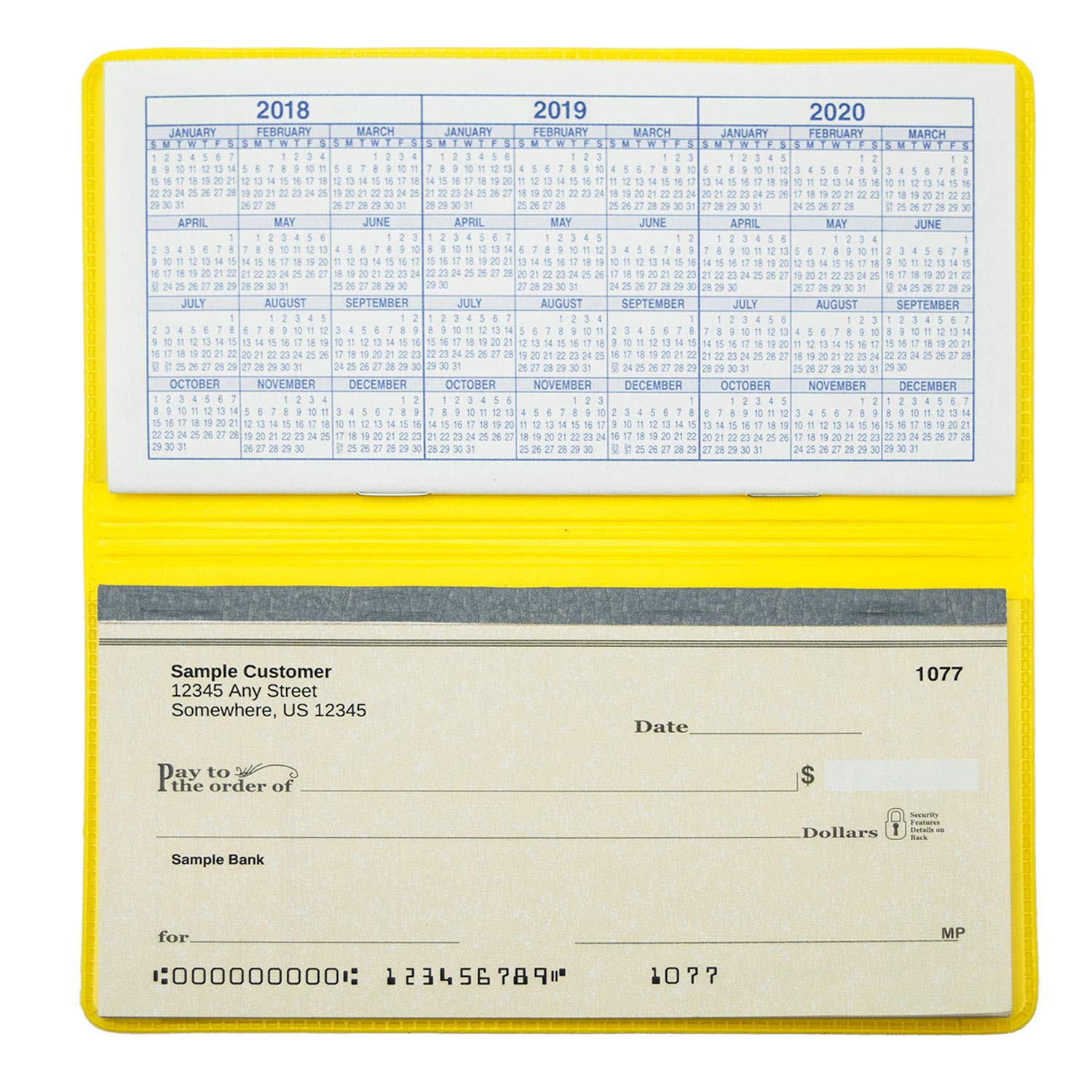 Yellow Vinyl Checkbook Cover, Top Tear Personal Vinyl Checkbook Cover