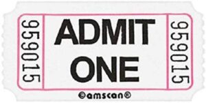 admit one white ticket roll - 1" x 2" (1 roll of 2,000 tickets) - ideal for events, raffles, & entry control