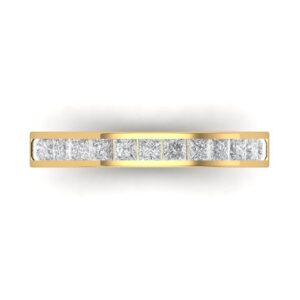 0.84 ct princess cut clear simulated diamond 14k yellow gold stackable wedding engagement promise anniversary band sz 7.25