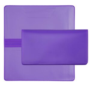 Purple Vinyl Checkbook Cover, Top Tear Personal Vinyl Checkbook Cover