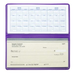 Purple Vinyl Checkbook Cover, Top Tear Personal Vinyl Checkbook Cover