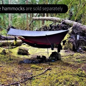 Pro Venture Waterproof Hammock Rain Fly [12ft x 9ft] - Portable Large Camping Tarp - Premium Lightweight Ripstop Nylon Cover - Fast Set Up + Accessories - A Camping Gear Essential! 12x9 ft HEX Shape