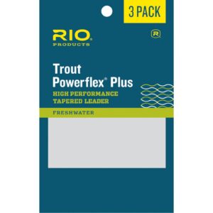 rio fly fishing power flex-plus 7.5' 3x fishing leaders, clear, pack of 3