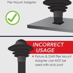 Solus S349-BK Black Pier Mount Adapter for 3" Post Lighting Fixtures