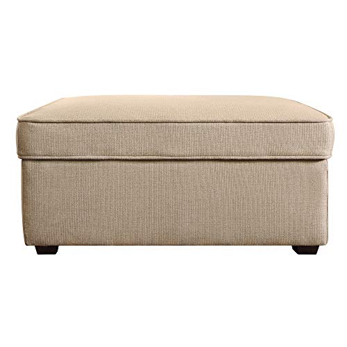 Serta Olin Storage Ottoman with Lid, Contemporary Design, Hinged Lid, Can Be Used as Footrest or Extra Seat, Easy Assembly, Beige