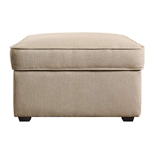 Serta Olin Storage Ottoman with Lid, Contemporary Design, Hinged Lid, Can Be Used as Footrest or Extra Seat, Easy Assembly, Beige