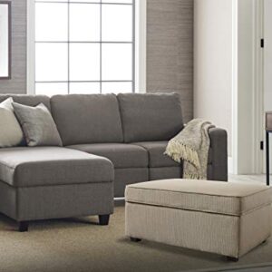 Serta Olin Storage Ottoman with Lid, Contemporary Design, Hinged Lid, Can Be Used as Footrest or Extra Seat, Easy Assembly, Beige