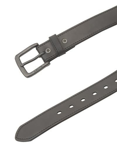 Levi's Men's Casual Leather Belt, Matte Black, Large (38-40)